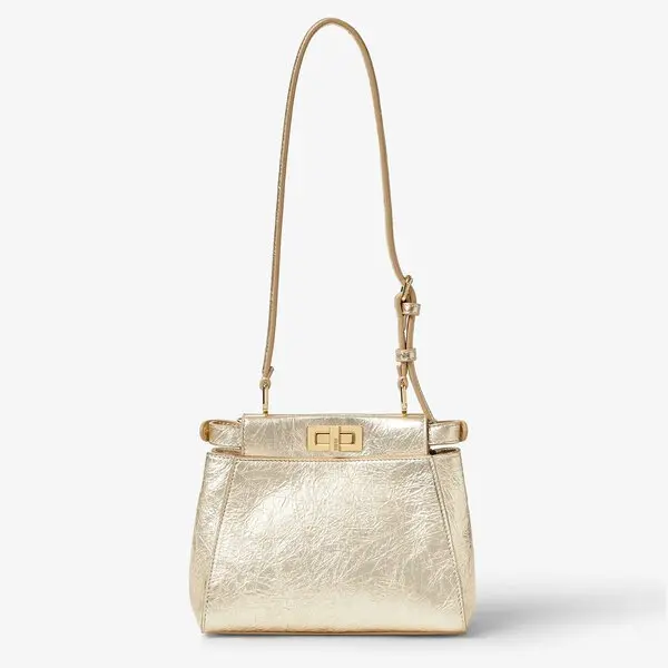 Fendi My Peekaboo® Xs Platinum Crackled Leather Bag